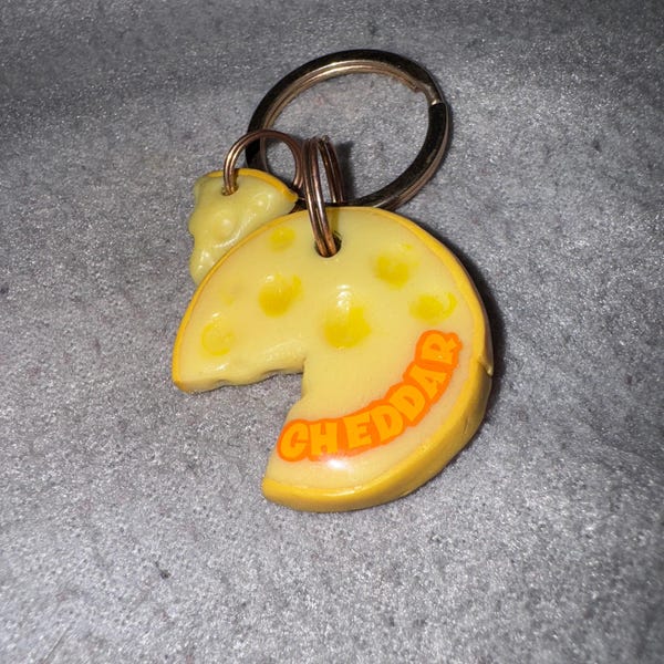 Cheese Tag With A Cheese Slice Charm | Personalized Pet Tags Foodie Tag ...