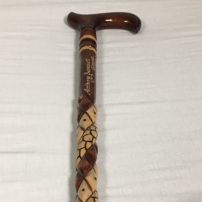 Handmade Wooden Walking Stick, Custom Carved Walking Stick, Handmade ...