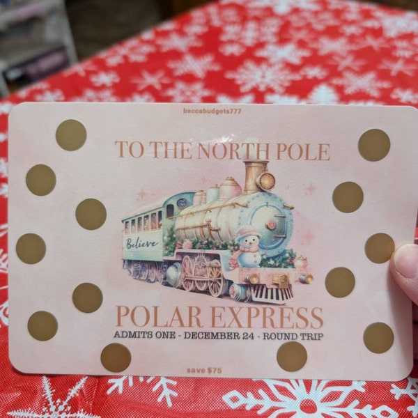 POLAR EXPRESS PINKMAS Scratch off Savings Challenge - Etsy