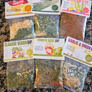 6 Pack Variety Dry Dip Mix Seasoning Mix Party & Appetizer Food ...