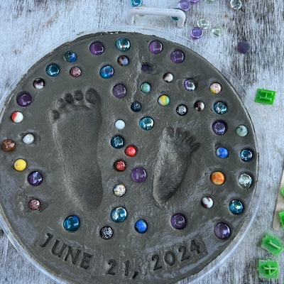 DIY Stepping Stone Kit, Square Stepping Stone, Handprint Stepping Stone ...