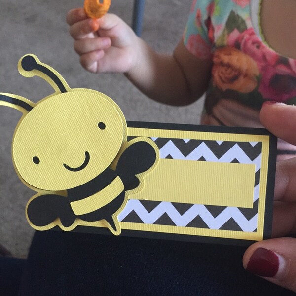 Set of 12 - Yellow and Black BUMBLE BEE Food/table Tents (place Cards ...