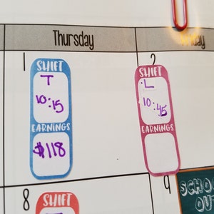 Shift Stickers / Work Stickers / Fits Erin Condren Planners - Etsy