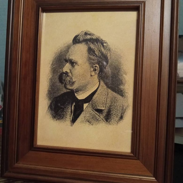 Friedrich Nietzsche Portrait Print, Wall Art, Art, Woodcut, Engraving ...