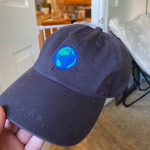 Earth Globe Baseball Cap Embroidered Cotton Adjustable Dad Hat - Etsy