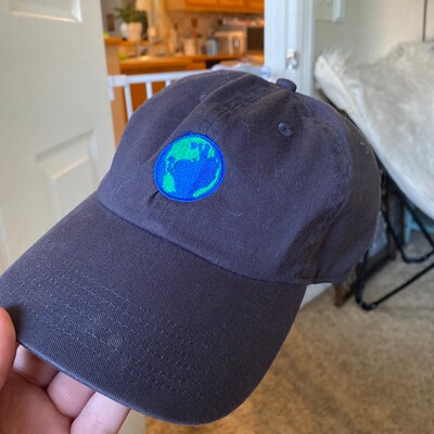 Earth Globe Baseball Cap Embroidered Cotton Adjustable Dad Hat - Etsy
