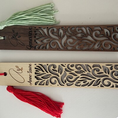 Bookmark different Models in Four Customizable Wood Species - Etsy