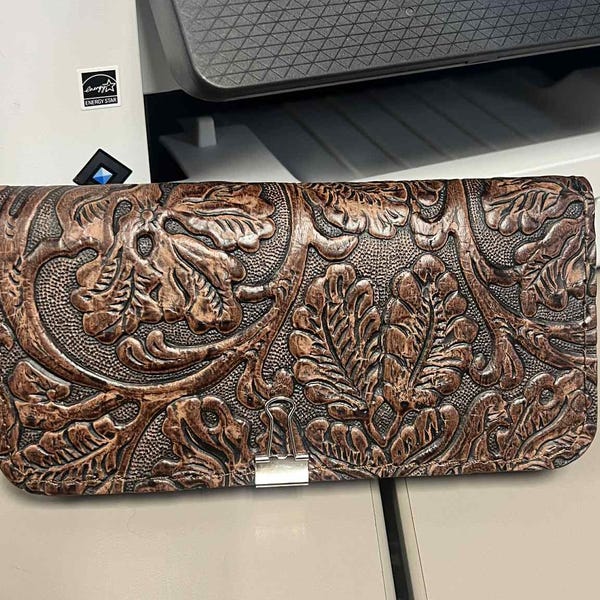 Western Genuine Leather Checkbook Cover - Etsy