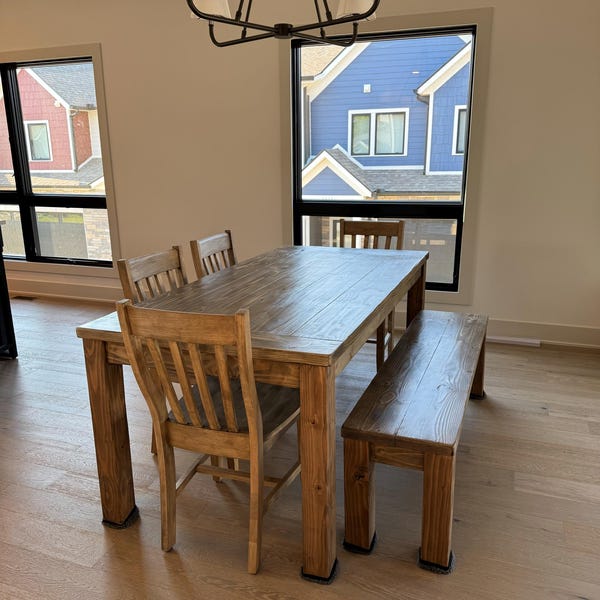 Large Farmhouse Table, Long Farmhouse Table, Kitchen Table, Rustic ...