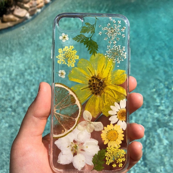 Handmade Phone Case/ Pressed Flower Phone Case/ Pressed Fruit Phone ...