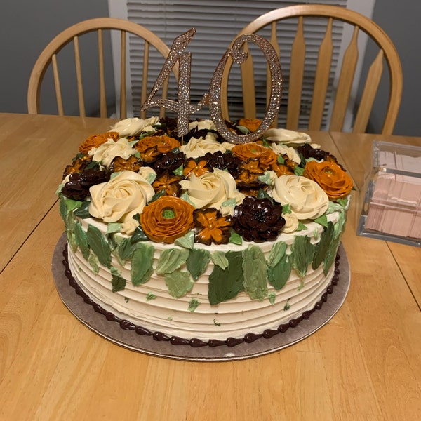 40 Birthday or Anniversary Cake Topper ROSE GOLD Number 40 Cake ...