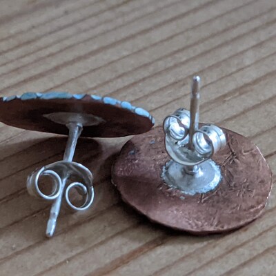 Enamel Pendant Handmade Round Domed and Textured Copper - Etsy