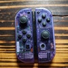 New Custom Nintendo Switch Clear Atomic Purple D-pad Joy-con Controller ...