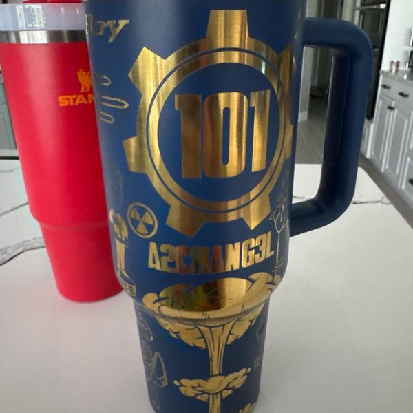 WALLEN Tumbler Cup Permanent Laser Engraved Large 40oz With Handle Lid ...