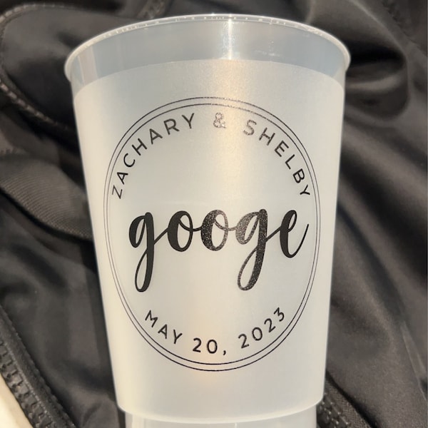 Modern Wedding Shatterproof Cups, Monogram Cups, Oh Happy Day Cups ...