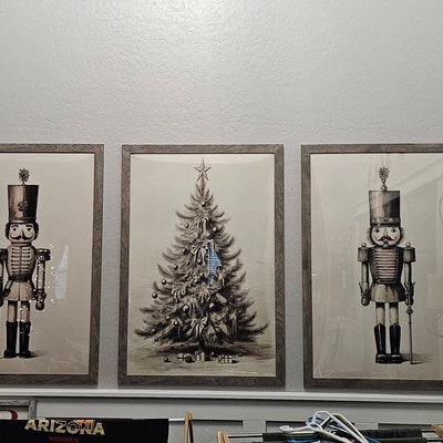 Minimalist Set of 3 Christmas Prints. Gallery Set Nutcrackers Christmas Decorations. Vintage ...