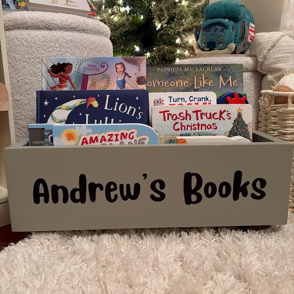 Personalized Children's Library Box, Baby Book Box, Book Storage ...