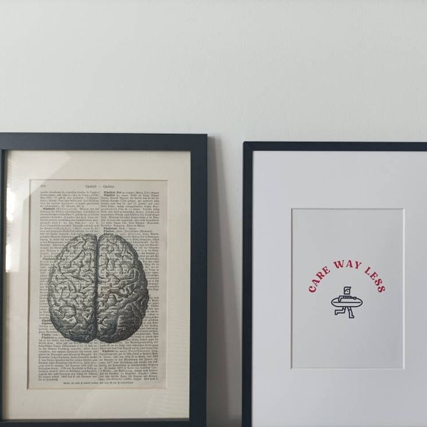 Care Way Less Print Poster, Mental Health Print, Abstract Wall Art ...