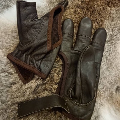 Archers 3 Finger Glove 100% Leather , Right and Left Hand ,green,blue ...