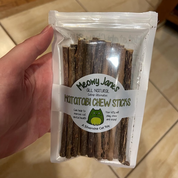 20 Ct Mini Matatabi Cat Chew Sticks - All Natural Catnip Alternative ...