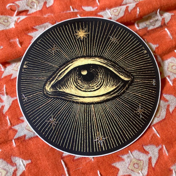 Golden Eye Vinyl Sticker - All Seeing Eye Vinyl Sticker - Celestial ...