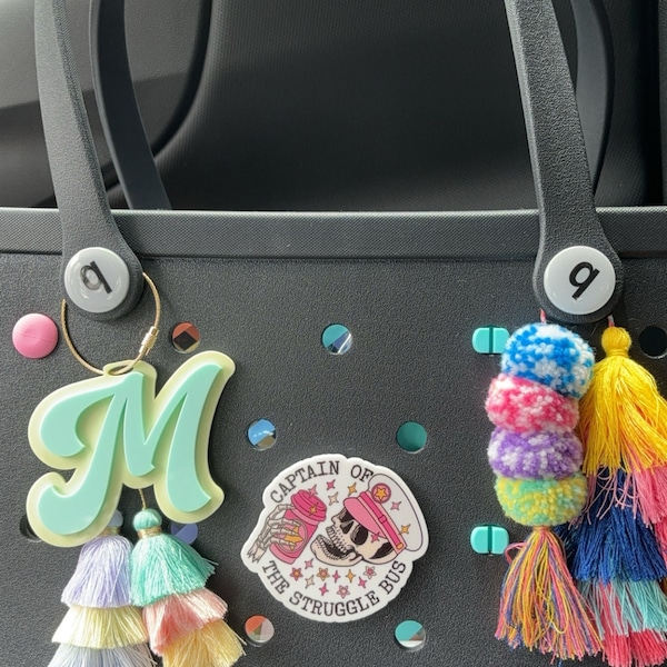 Groovy Letter Bogg Bag Charm | Bogg Bag Tassel | Beach Tote Charm ...
