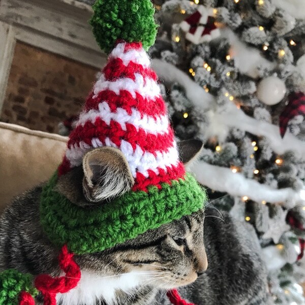 Elf Hat for Cats, Cat Elf Hat, Holiday Cat Hat, Christmas Hat for Cats ...