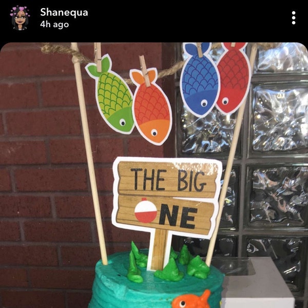 Fishing Cake Toppers, Printable Cake Toppers, the Big One Cake Topper ...