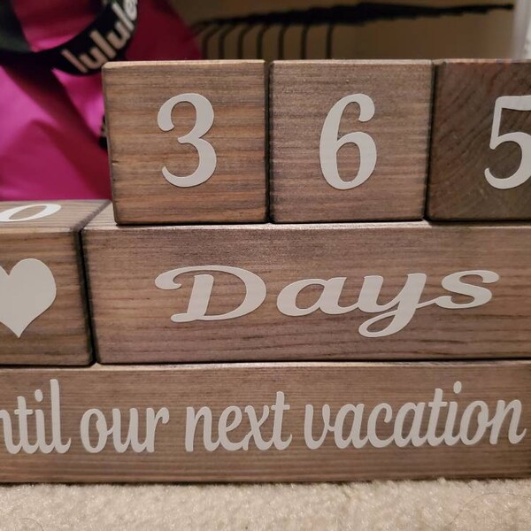 Personalized Wooden Countdown Blocks: Bespoke Oak Calendar - Etsy
