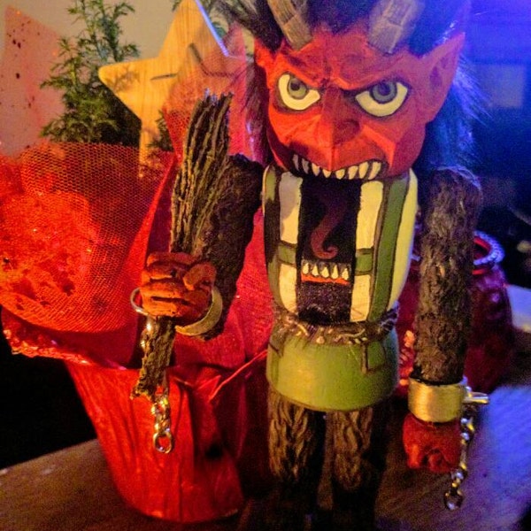 Krampus Nutcracker Statue, Hand Painted Resin Sculpture Mythical ...