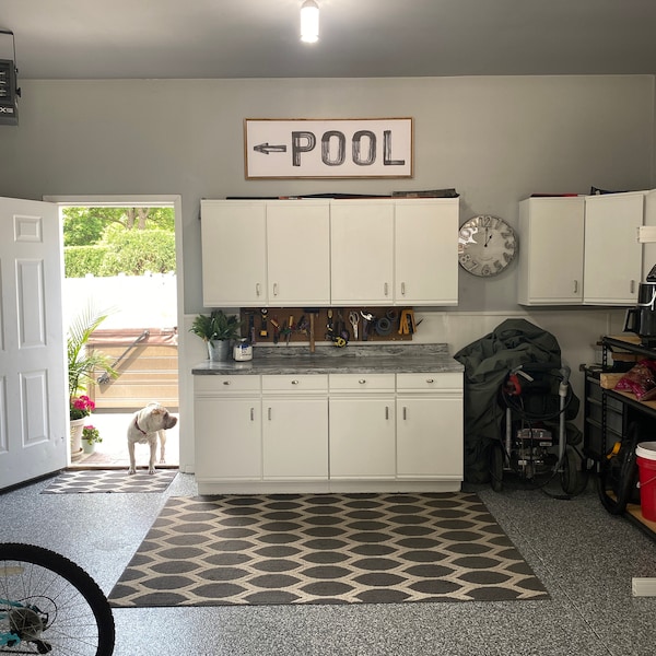 Large Swim Direction Sign With Arrow | Pool House Decor - Etsy
