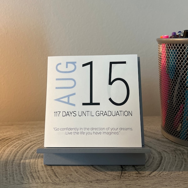 Custom Graduation Countdown Calendar - Back to School Senior Year Class ...