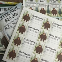 Bigfoot Baby Shower Diaper Raffle Sign and Card | Cryptid Bigfoot ...