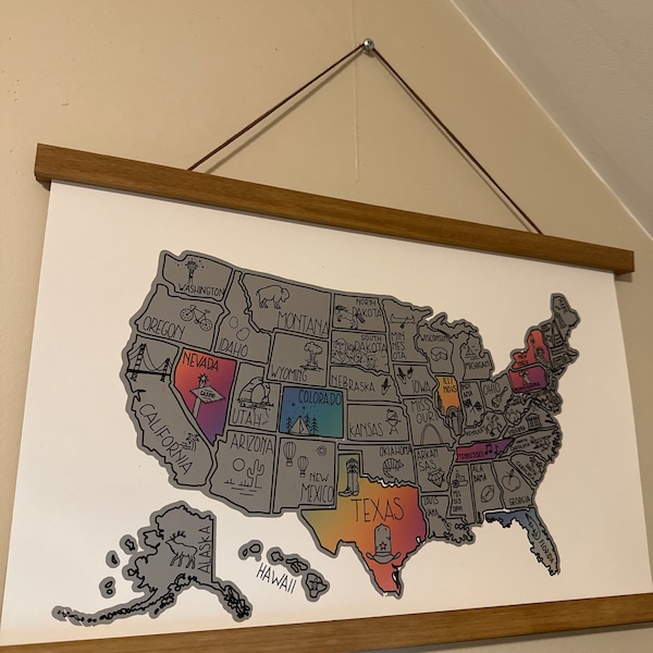 50 States Scratch Off, US State Scratch off Map, United States Travel ...