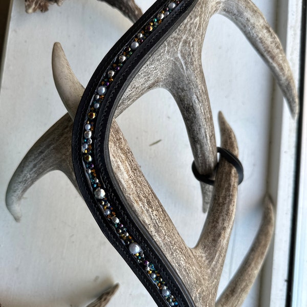 LARGE 2" Bridle Loop (double Bridle) Black Padded Leather Empty Channel ...