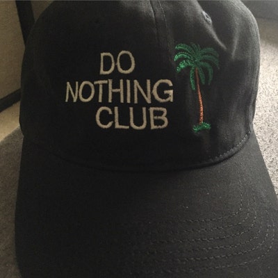 Do Nothing Club Black Cap With White Letters - Etsy