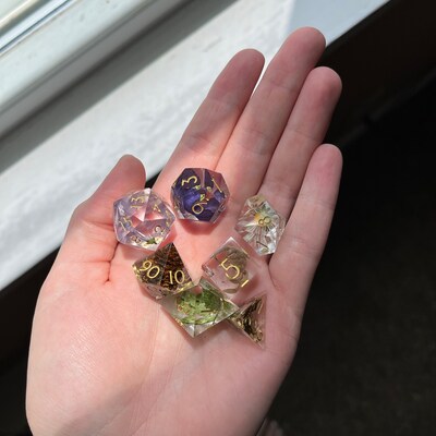 Forest Floor REAL PLANTS Dice Set for Dungeons and Dragons Tabletop RPG ...