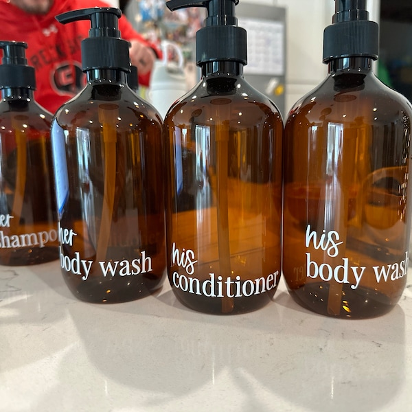 Shampoo Conditioner Body Wash Stickers | Personalized Shampoo Labels ...