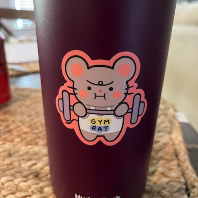Little Apple the Gym Rat Die Cut Sticker for Journal, Water Bottle ...
