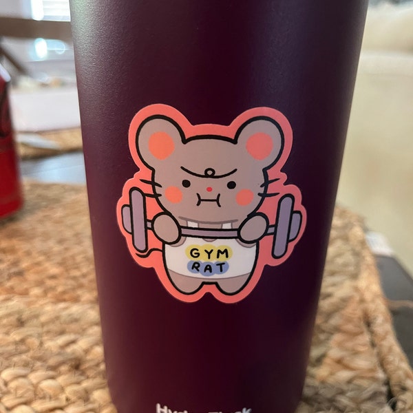 Little Apple the Gym Rat | Die Cut Sticker for Journal, Water Bottle ...