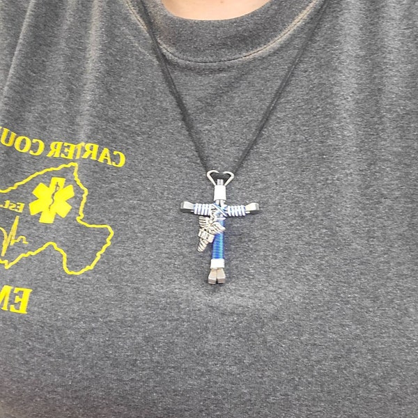 Firefighter Disciples Cross Necklace With Silverplated Helmet Charm - Etsy