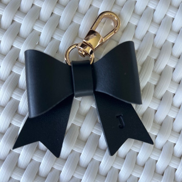 Nappa Leather Mini Bow Keychain, Personalized Lovely Bow Keyring, Bag ...