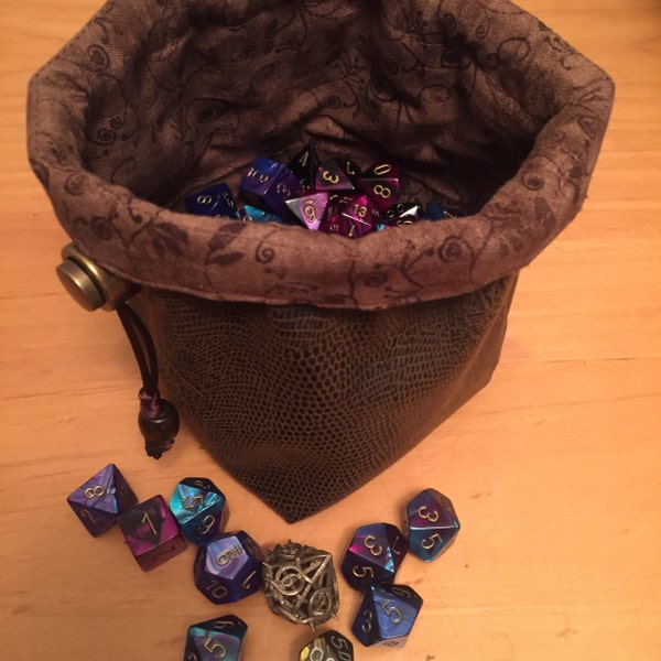 Dice Game Bag, Leather Large Dice Bag of Holding, Drawstring Pouch Bag ...