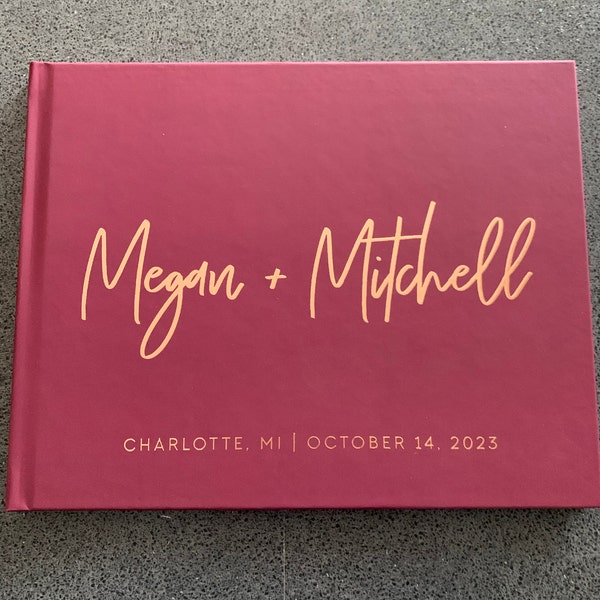 Unique Wedding Guest Book Wedding Guestbook Real Gold Foil Wedding Sign ...