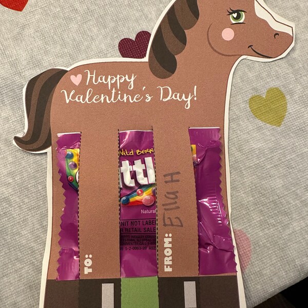 Horse Valentines Printable DIY Instant Download Fun Size Skittles or M ...
