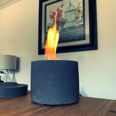 Mini Concrete Countertop Fire Pit With Lid Tabletop - Etsy