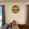 Hickory Wood Clock, Regular Numbers, Wooden Clock, Large Wall Clock ...