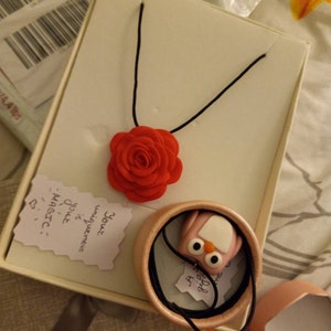 Ring/ Rose Charm/polymer Clay/ Handmade/ Red Base / Polymer - Etsy