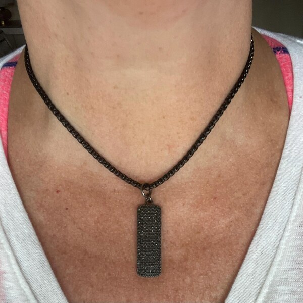 Gold Glitter Chain Necklace Stainless Steel, Flat Link Chain Necklace ...