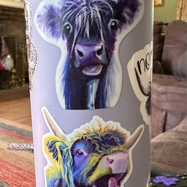 Curios Cute Purple Highland Calf Art Print-purple Home Decor-wall Art ...